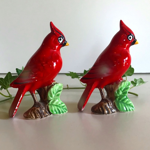 None | Accents | Mini Cardinal Figurines Vintage Bird Figurines Red ...